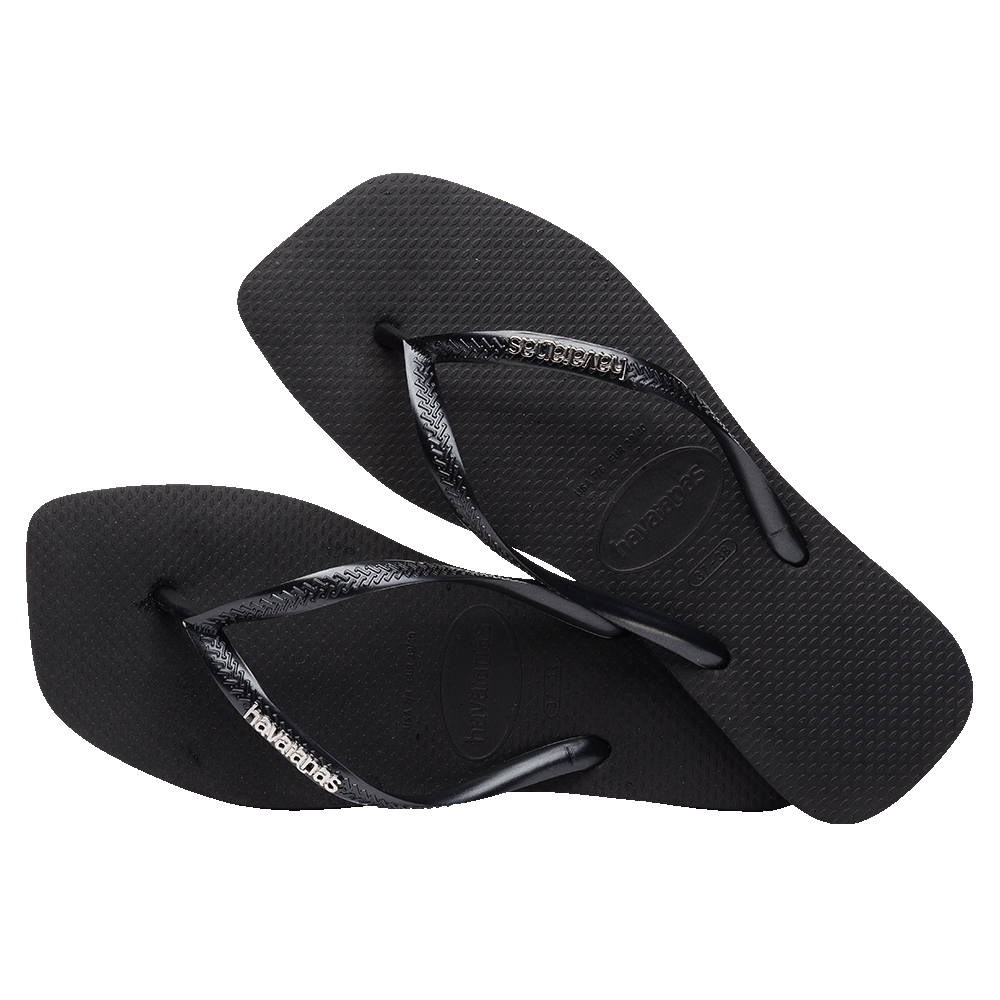 Slim Square Logo Metallic Flip Flops – Havaianas New Zealand
